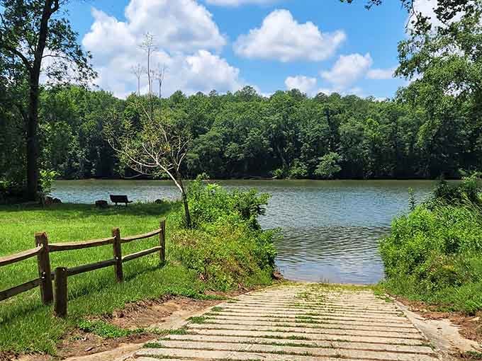 That boat ramp leads to afternoons where your biggest decision is which fishing spot to try first, not which app to check.