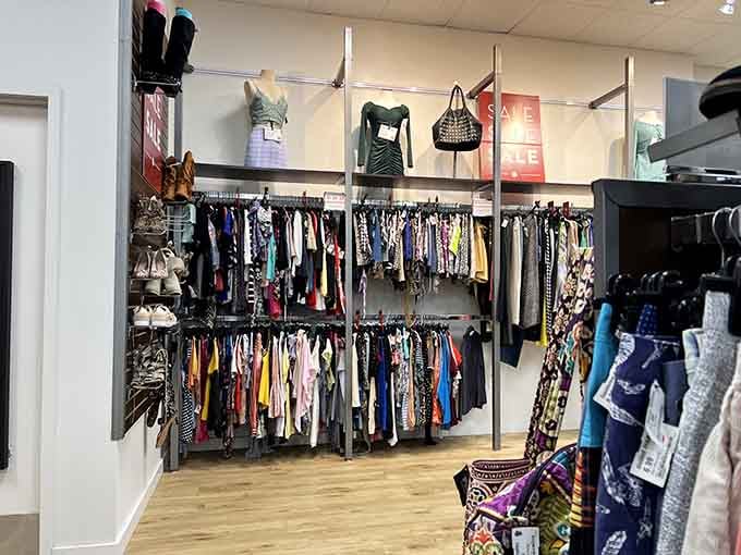 The women's section where "just browsing" goes to die and shopping bags multiply like rabbits.