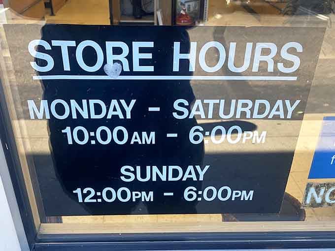 Open seven days a week because apparently even thrift stores need a little Sunday morning rest time.