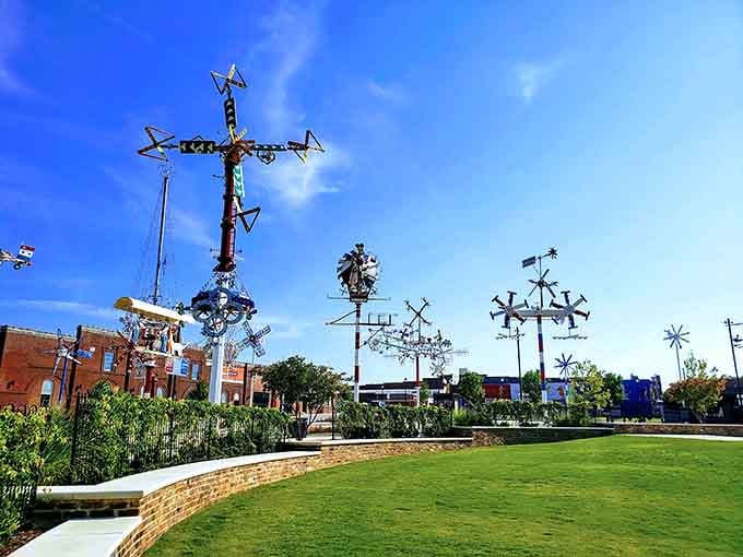 Colorful panels stacked high create a tower that's part Jenga game, part modern art masterpiece extraordinaire.