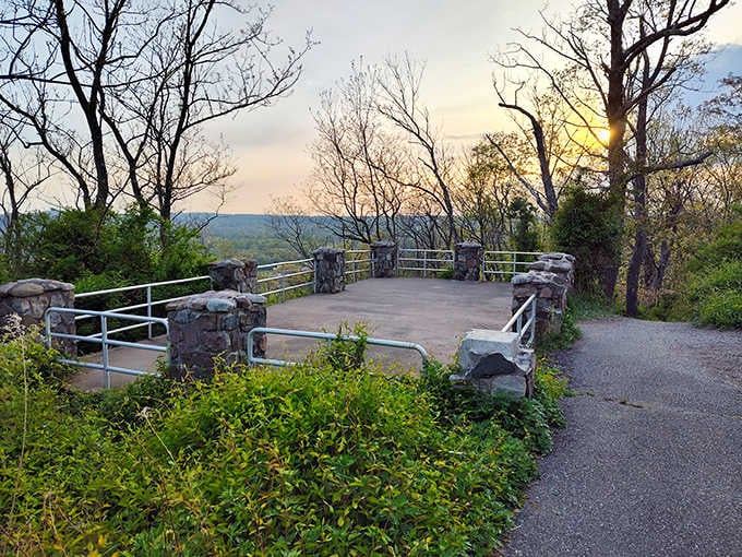 This overlook platform offers sunset views that rival anything you'd find in a screensaver, but infinitely more real.