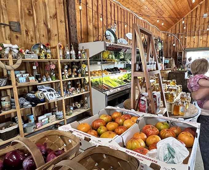The farm stand where fresh produce and local goods tempt you into buying things you didn't know existed.