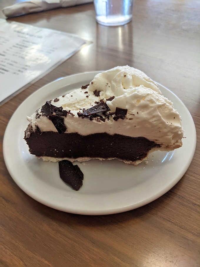 Another angle of that chocolate mud pie, just in case you needed more convincing to order dessert.