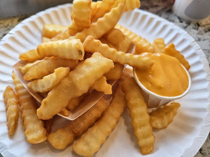 Golden, crispy, and perfectly salted, these fries are exactly what you want them to be, nothing fancy required.