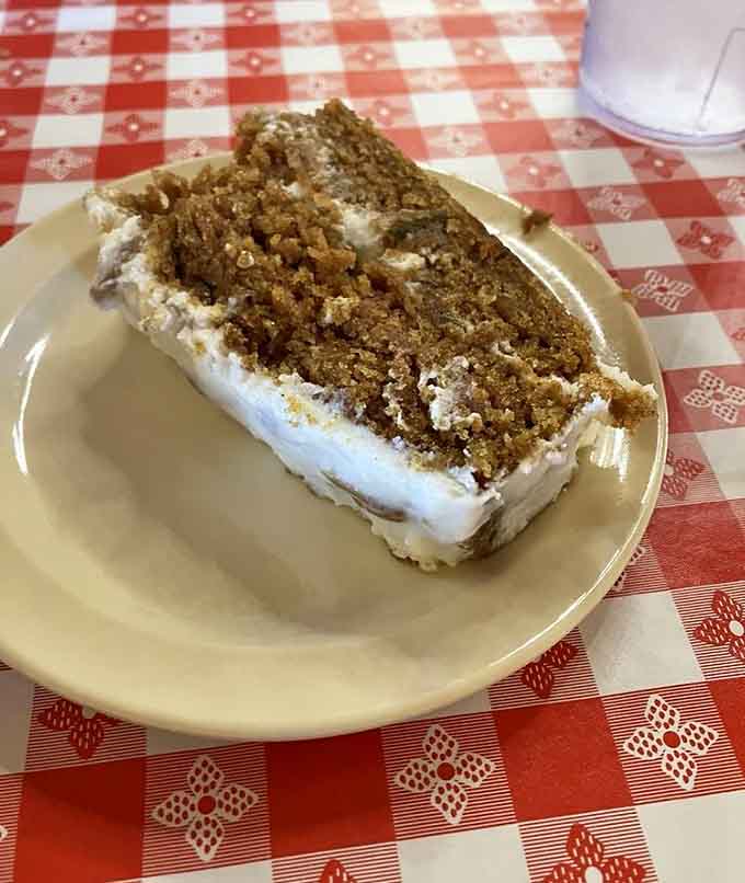 Carrot cake that proves sometimes the best endings come wrapped in cream cheese frosting and nostalgia.
