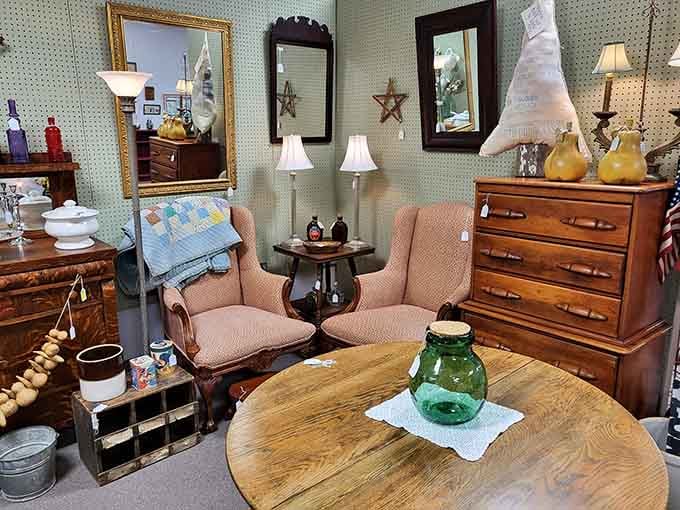 This cozy corner looks ready for afternoon tea and deep conversations about the good old days.