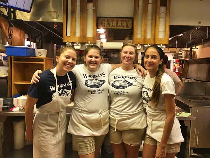 The smiling faces behind the counter who've mastered the ancient art of rapid-fire seafood service.