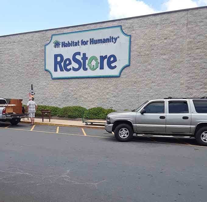 That familiar blue and orange logo promises quality finds and a shopping experience that feels surprisingly upscale.