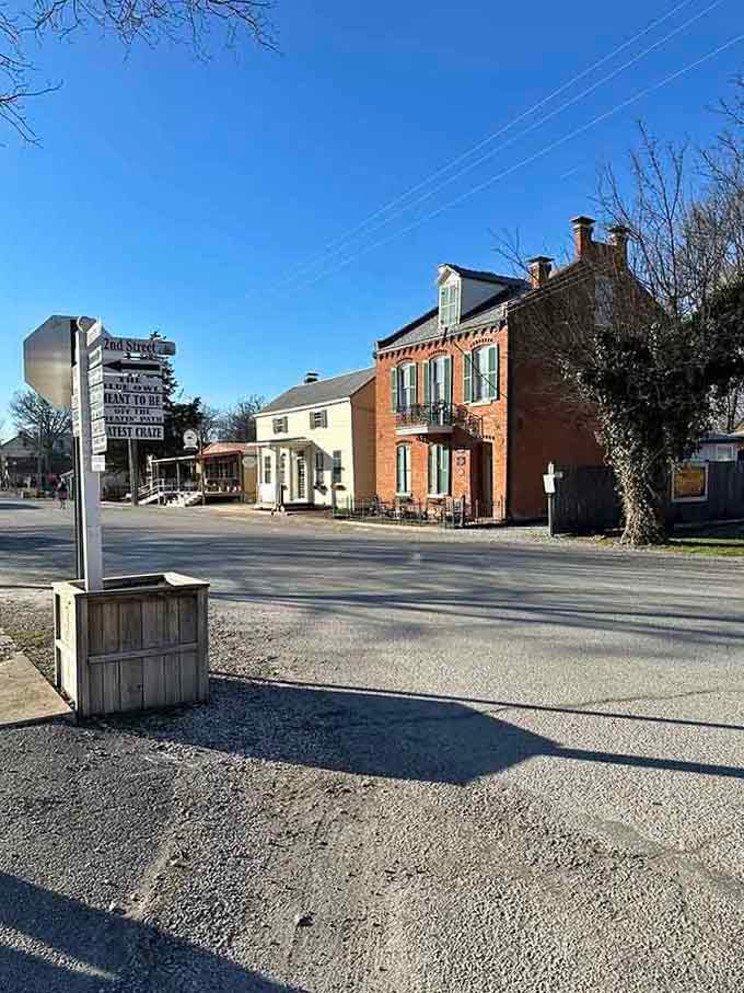 That vintage street sign points toward Second Street like it's directing you to a simpler time when life moved slower.