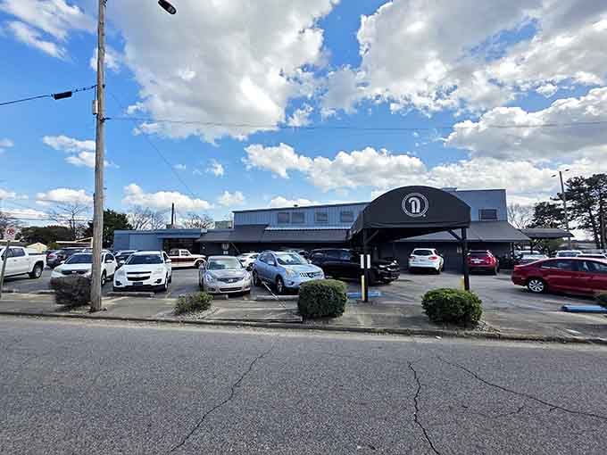 A packed parking lot on a weekday afternoon tells you everything about how good the cafeteria-style Southern cooking really is.