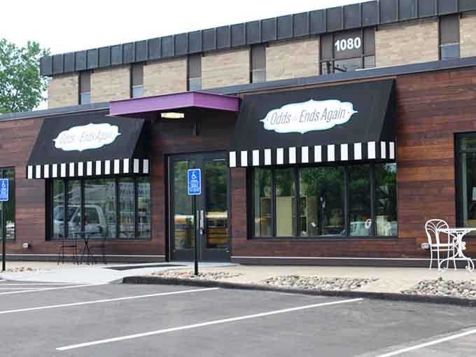 Those striped awnings add vintage charm to this consignment shop where style meets sensible pricing.