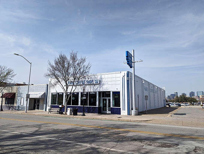 The vintage storefront architecture stands proud on Magnolia Avenue, a testament to enduring quality and timeless breakfast traditions.