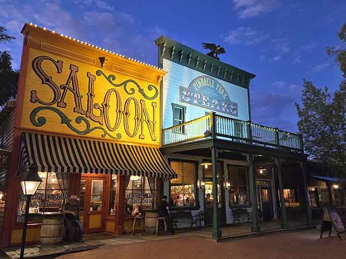Golden hour paints this Old West facade in colors that would make John Wayne tip his hat.