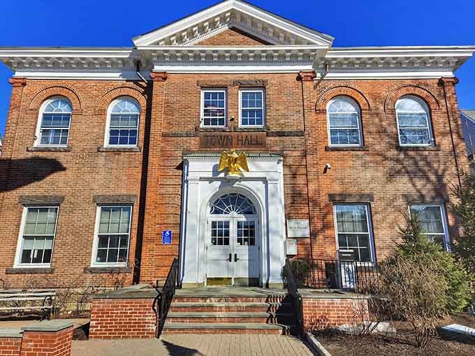 Classic brick and white trim architecture proves that some design choices never go out of style, thankfully.