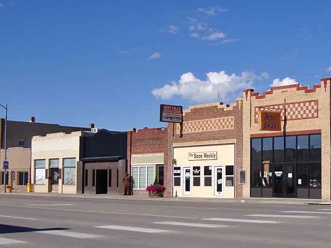 Springfield's main street architecture features that checkerboard brick detail that craftsmen once added just because they could do it beautifully.