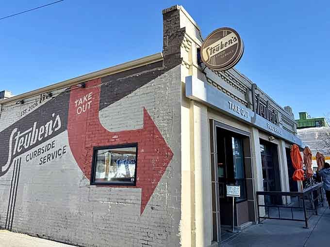 The vintage Steuben's sign promises milkshakes, meatloaf, and memories of simpler times when diners were America's living rooms.