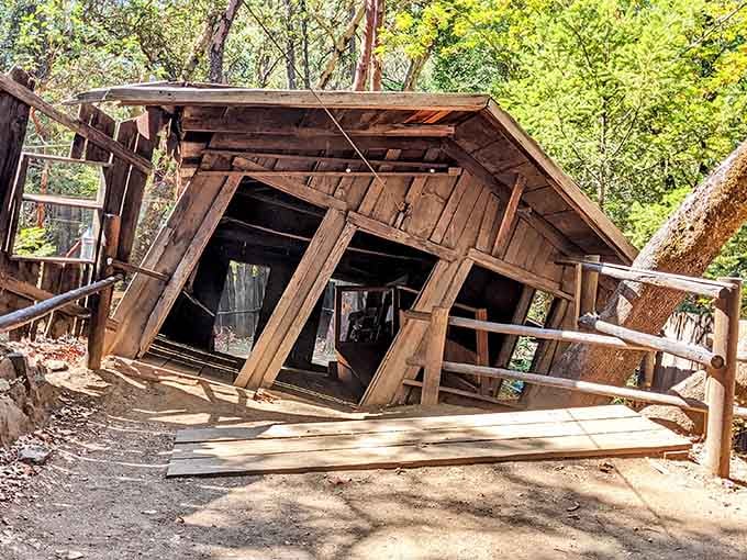 This tilted structure defies your sense of balance and makes you question everything you know about gravity.