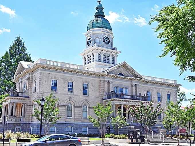 The stately courthouse commands attention with its classical design, proving government buildings can inspire awe and respect.