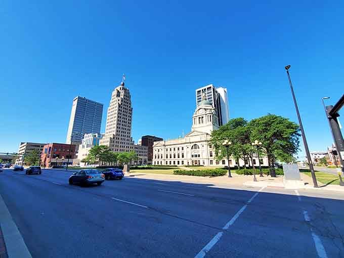 Art deco towers and classical domes create a skyline that tells stories of ambition and civic pride.