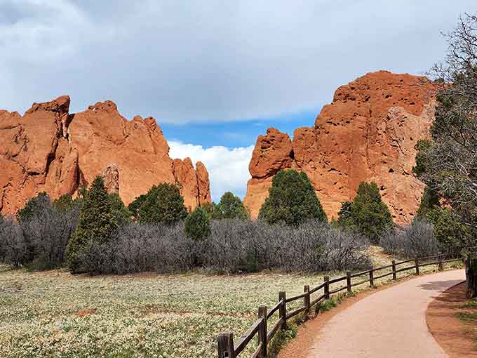 The walking path invites you closer to formations that make you feel wonderfully small in the best way.