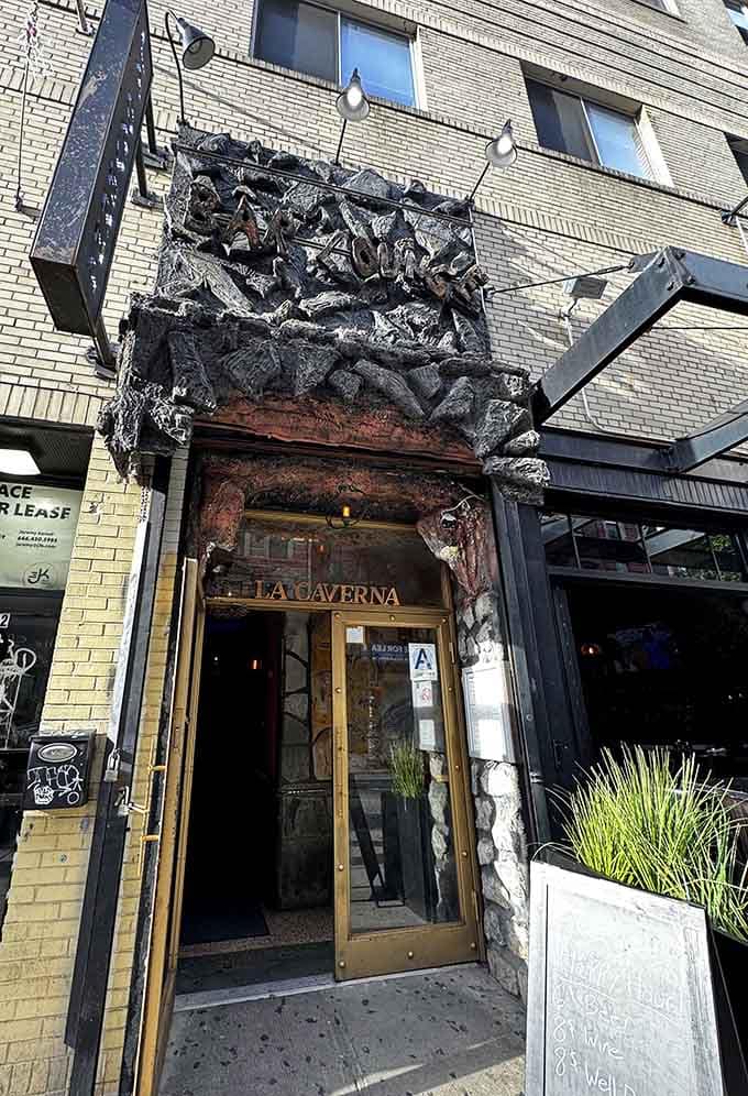 When your restaurant facade features mythical creatures and cave vibes, you're promising an adventure with every margarita.