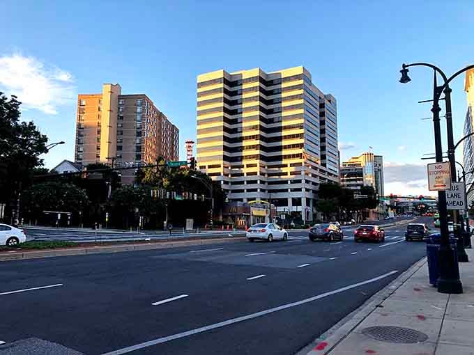 Light bathes high-rises in warm glow where city living offers culture and convenience without sacrificing peace or comfort.