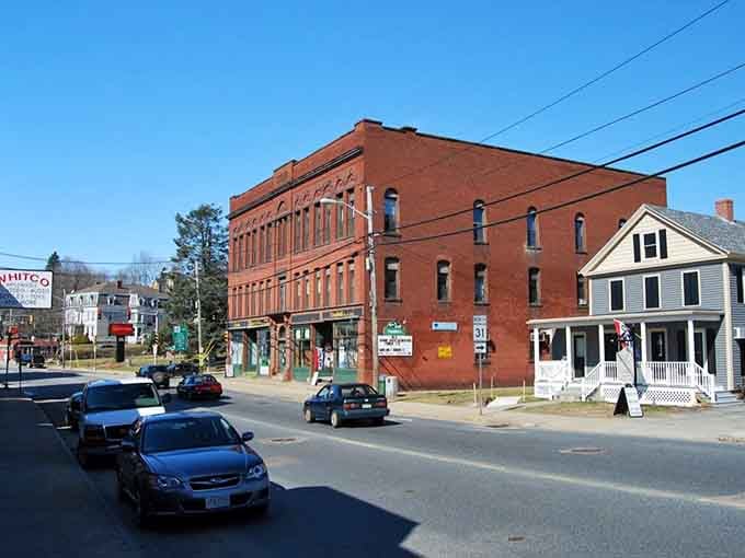 Red brick buildings stand shoulder to shoulder like old friends who've weathered every season together through the years.