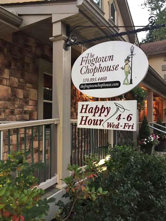 That happy hour sign means midweek just got better, inviting you to unwind with fresh seafood and good company.