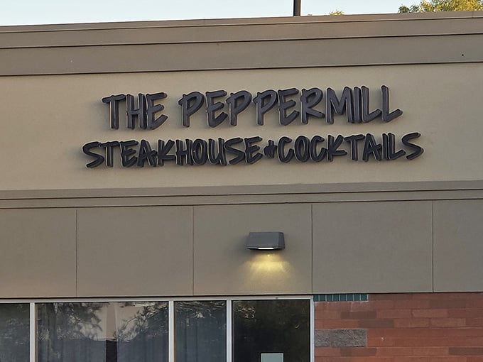 Bold lettering announces a place where steakhouse traditions meet contemporary style in the heart of Tempe's dining scene.