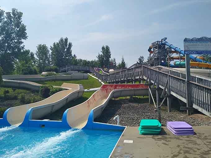 Multiple slide exits mean constant splashdowns, creating a symphony of squeals and splashes that never gets old somehow.