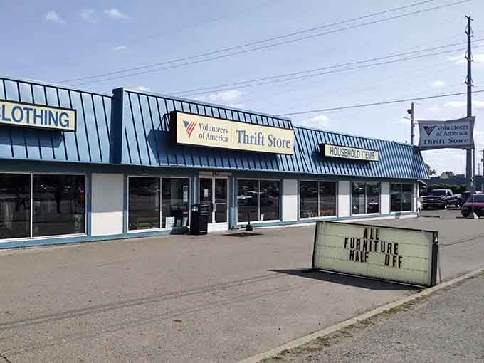 That "Furniture Half Off" sign is basically waving you over like an old friend with great news.