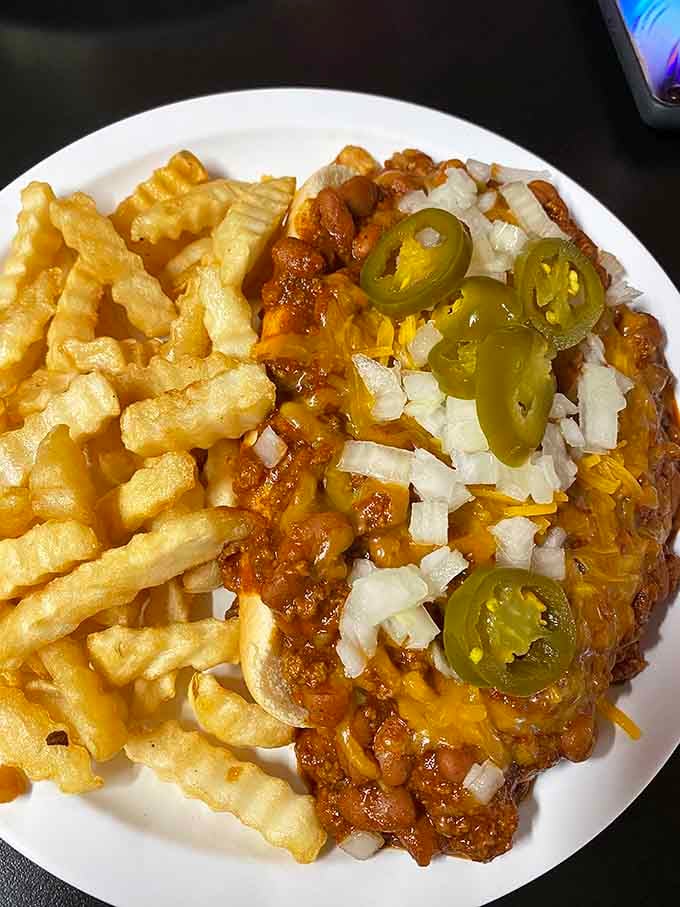Chili and cheese over fries with jalape&ntilde;os on top is the kind of indulgence that makes life worth living.