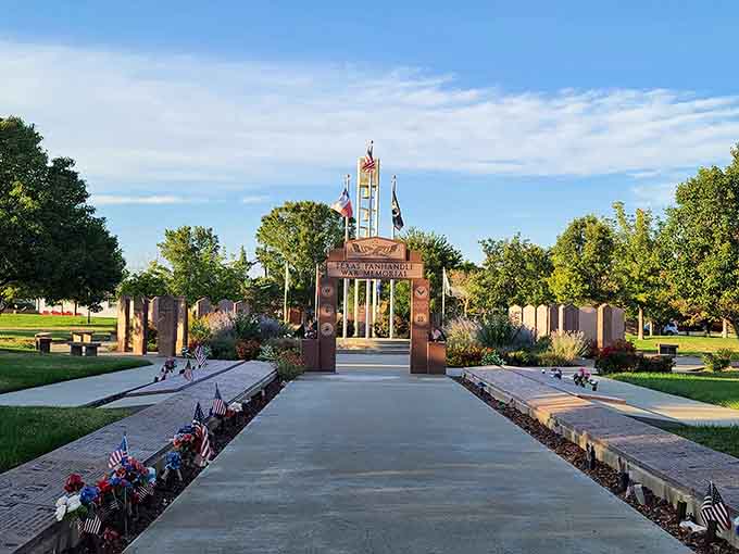 The Texas Panhandle War Memorial stands as a powerful tribute to those who served with courage and sacrifice.