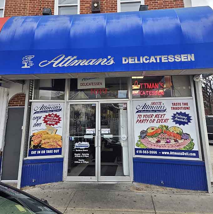 The storefront practically shouts "authentic deli" louder than your bubbe calling you for dinner on Shabbat.