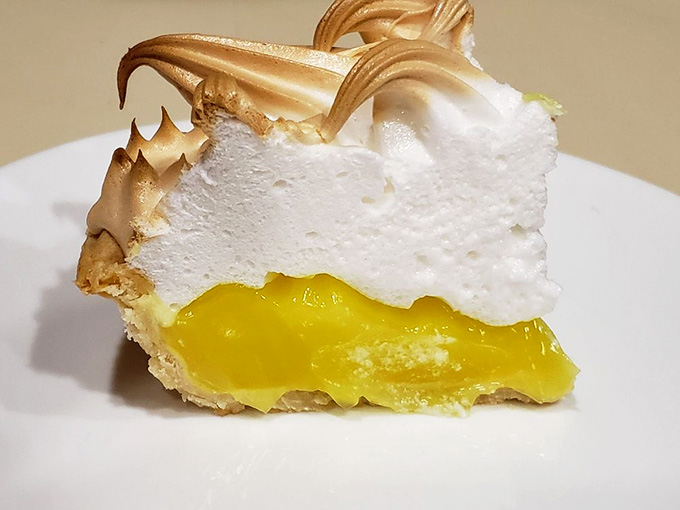 Lemon meringue pie with peaks of toasted meringue that tower like sweet, billowy clouds you absolutely want to eat.