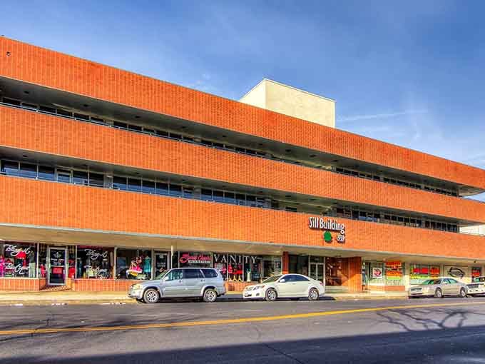 The Sill Building's bright orange facade adds a pop of color to downtown's increasingly vibrant streetscape.