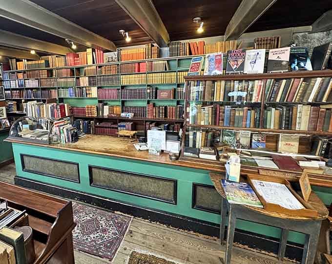 That vintage checkout counter has processed more book sales than most modern stores will ever see.