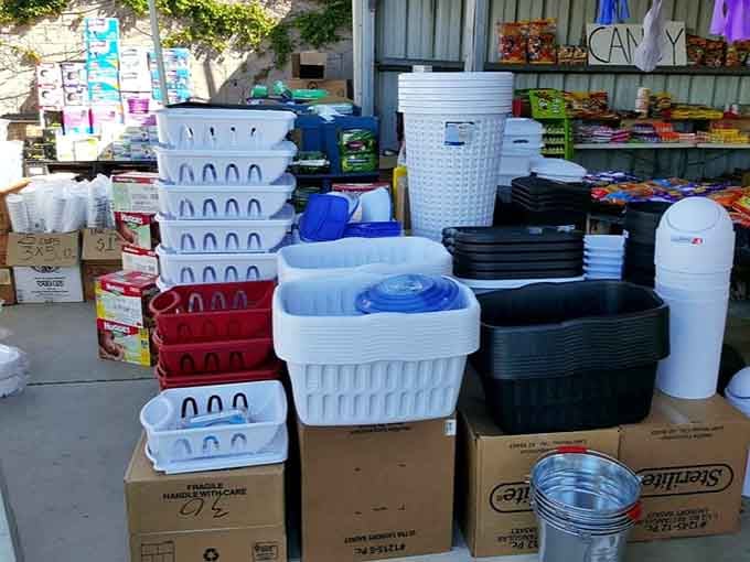 Plastic storage solutions stacked high prove that organization dreams don't require a Container Store budget or membership card.