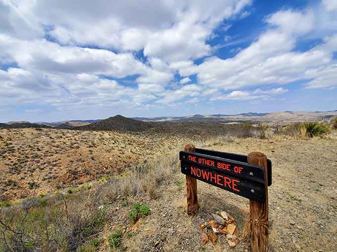 When the sign says "The Other Side of Nowhere," you know you've found the real Texas.