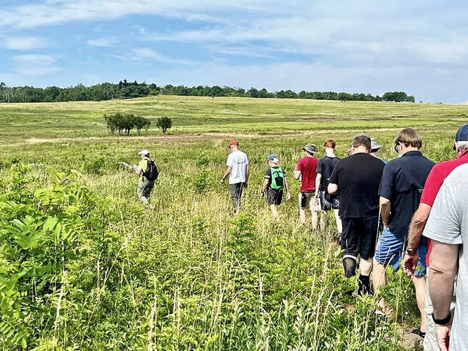 Following the ranger like ducklings, because getting lost in paradise still counts as lost and nobody wants that.