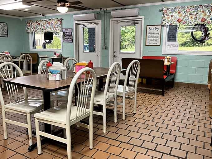 Brightly arranged chairs and warm interiors: the universal signs of a place that puts food first.