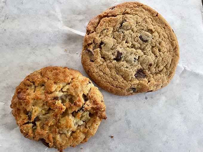 Fresh-baked cookies the size of your palm, because every great sandwich deserves an equally impressive sweet finale.