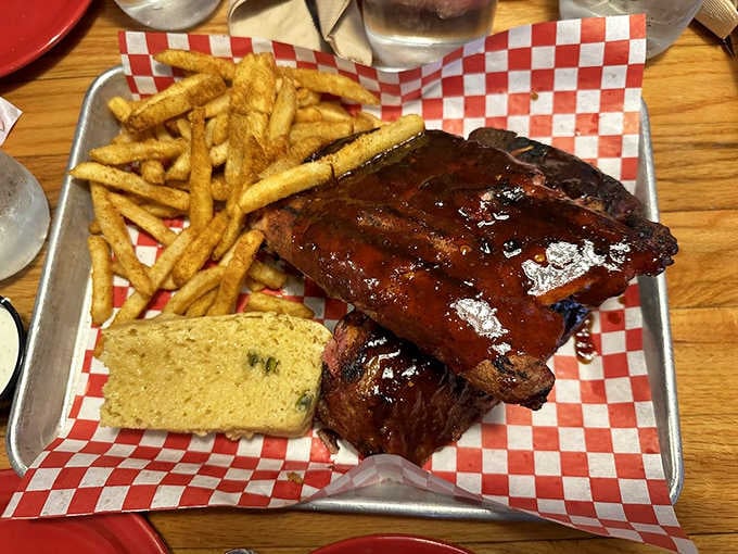 Ribs glazed to perfection, the kind that make you forget napkins exist until it's way too late.