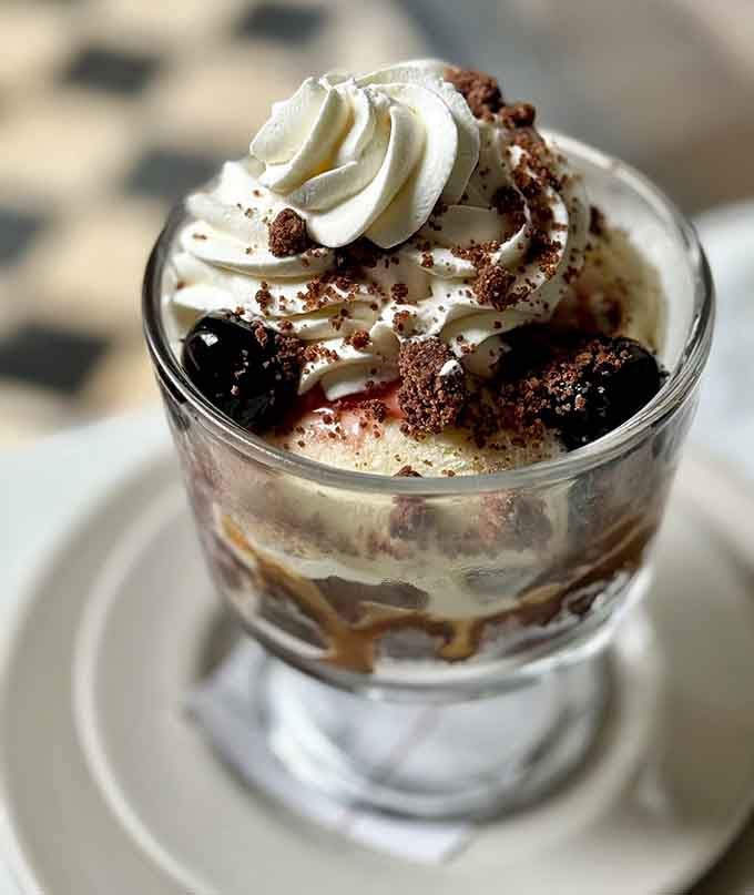 This ice cream sundae is basically a hug in dessert form, complete with chocolate cookie crumbles.