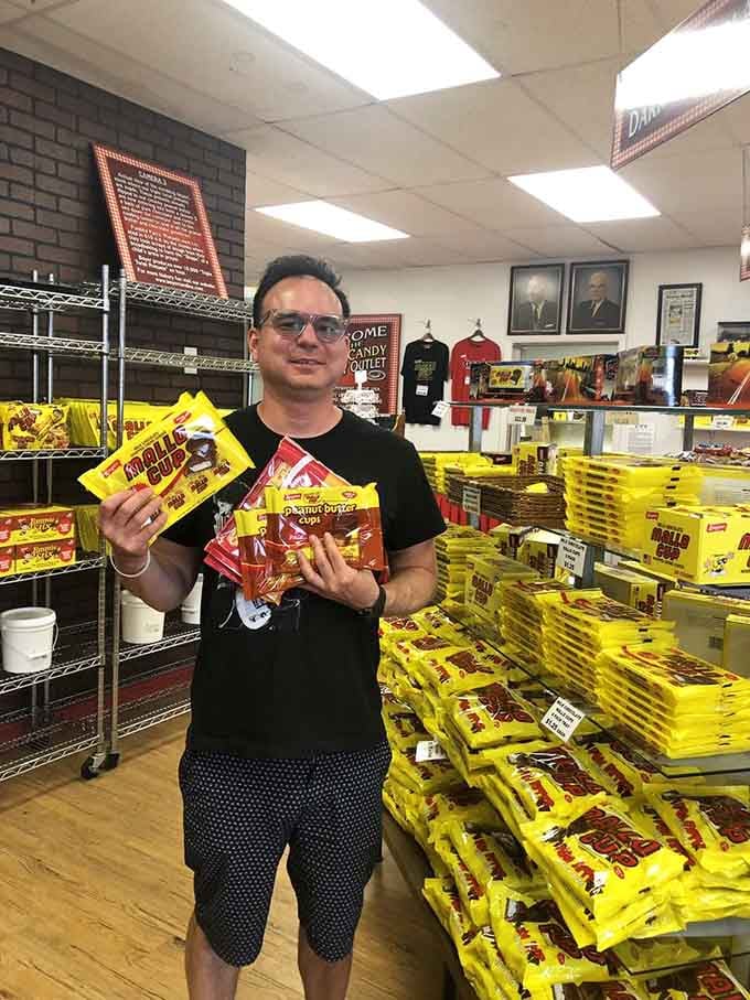 That smile says it all: finding your favorite childhood candy in bulk is better than winning the lottery.
