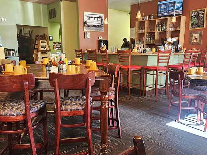 Wooden tables, comfortable booths, and that lived-in feeling that only comes from years of serving happy customers great food.