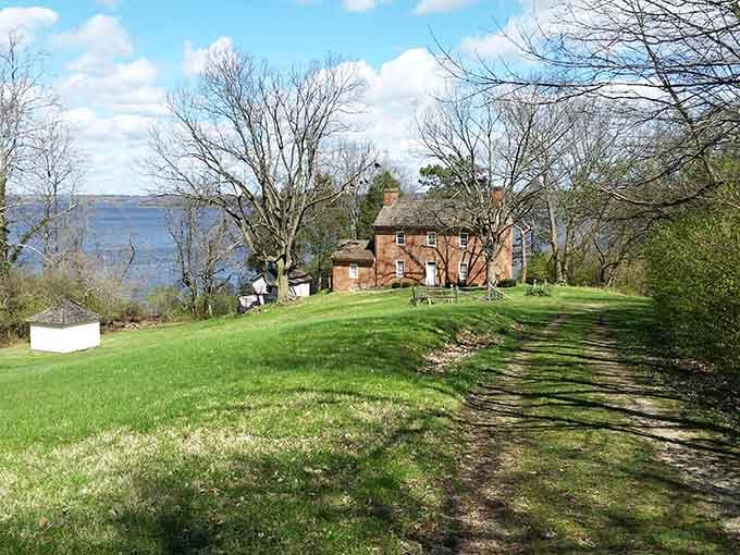 Historic homesteads overlooking the water, reminding us that people have loved this spot for generations with good reason.