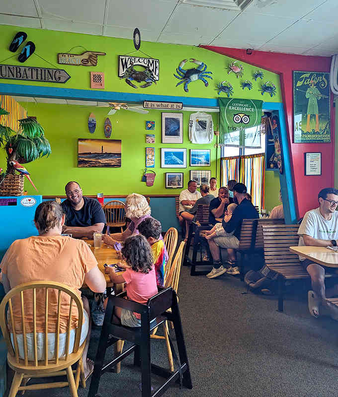 Happy diners surrounded by art and color, this is what eating out should always feel like.