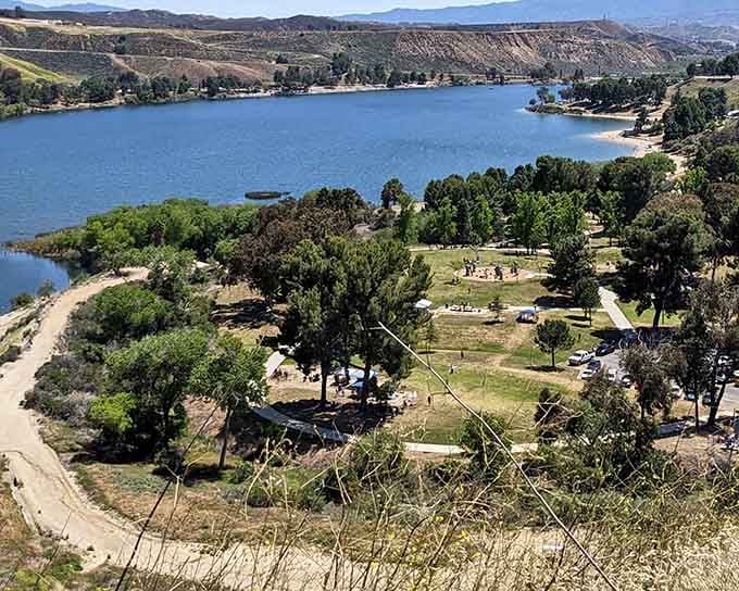 Tree-lined shores and rolling hills create a panoramic view that makes you forget you're just off the interstate.