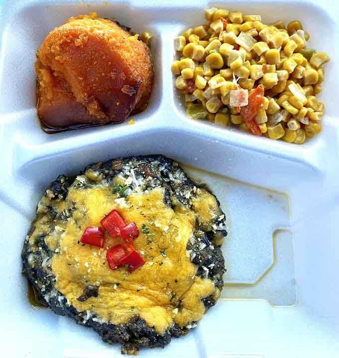 That stuffed portobello is so good, even dedicated carnivores might consider a vegetable-forward lifestyle change temporarily.